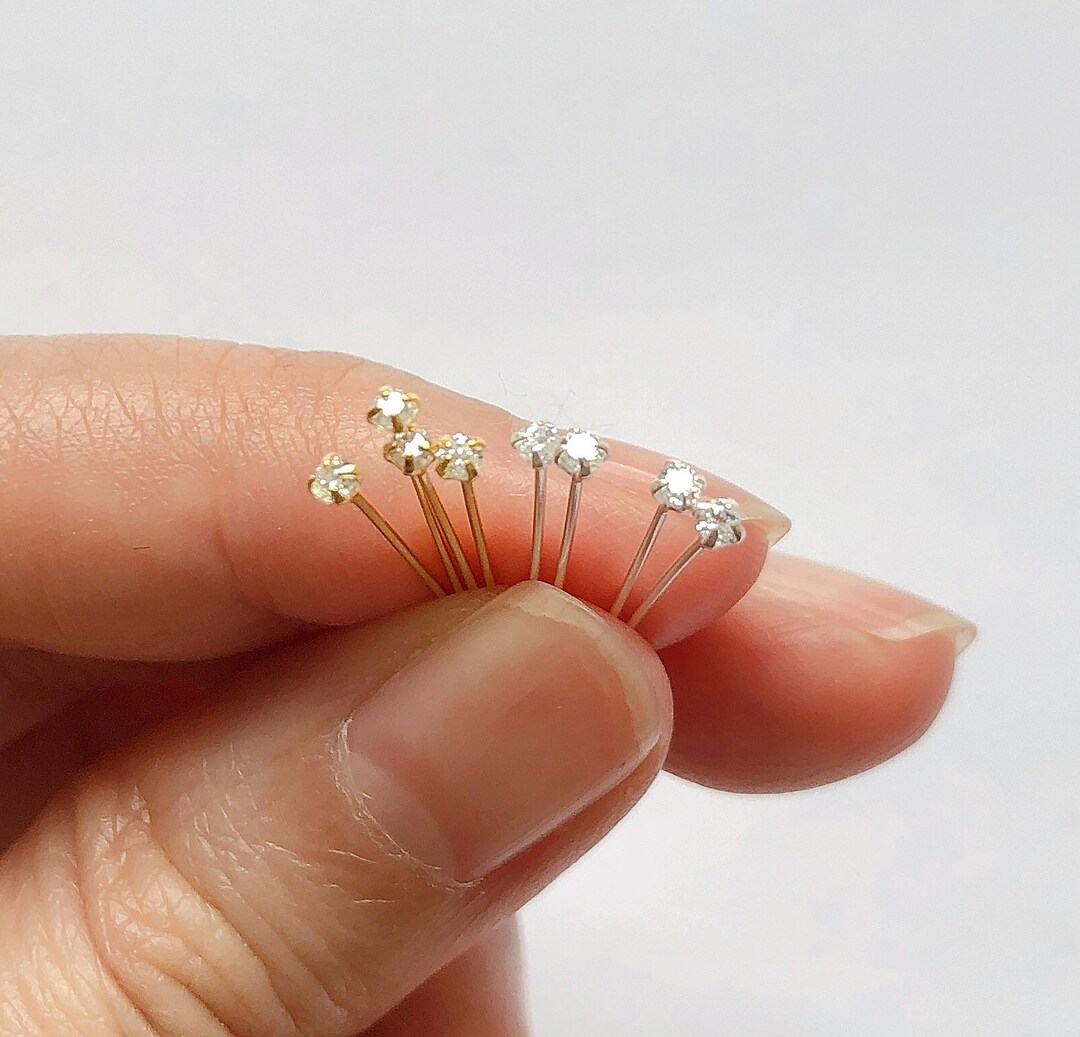 925 Sterling Silver Head Pins With Sparkly Cubic Zirconia CZ Tips 0 ...