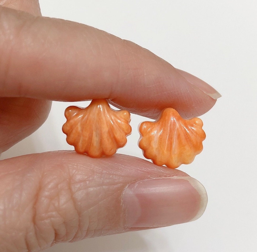 Orange Spiny Oyster Full Drilled Clamshell Clam Shell Drops 10x11 Mm ...