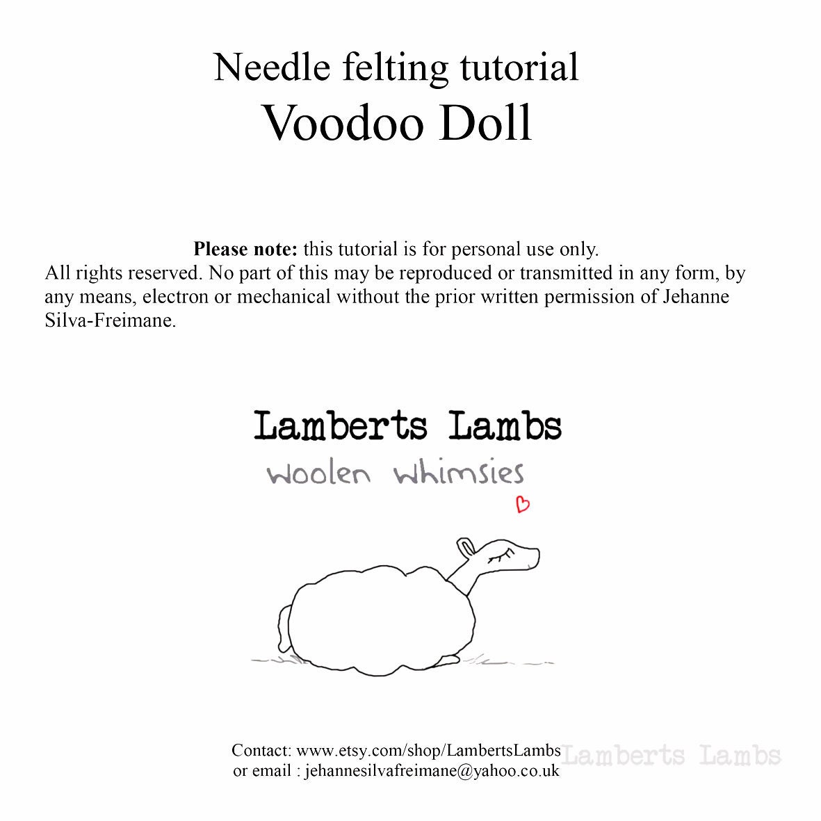 PDF Needle felting tutorial Voodoo Doll Halloween Felt | Etsy