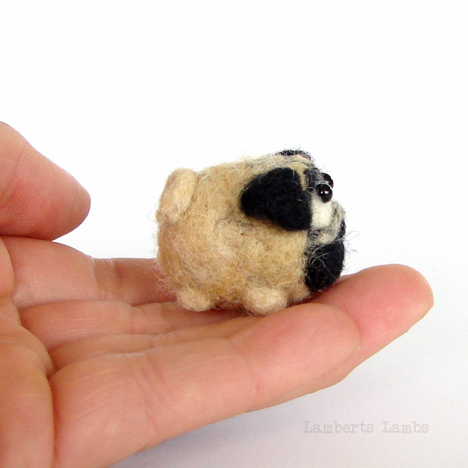 Needle Felted Pug Felted Dog Tiny Wool Dog - Etsy