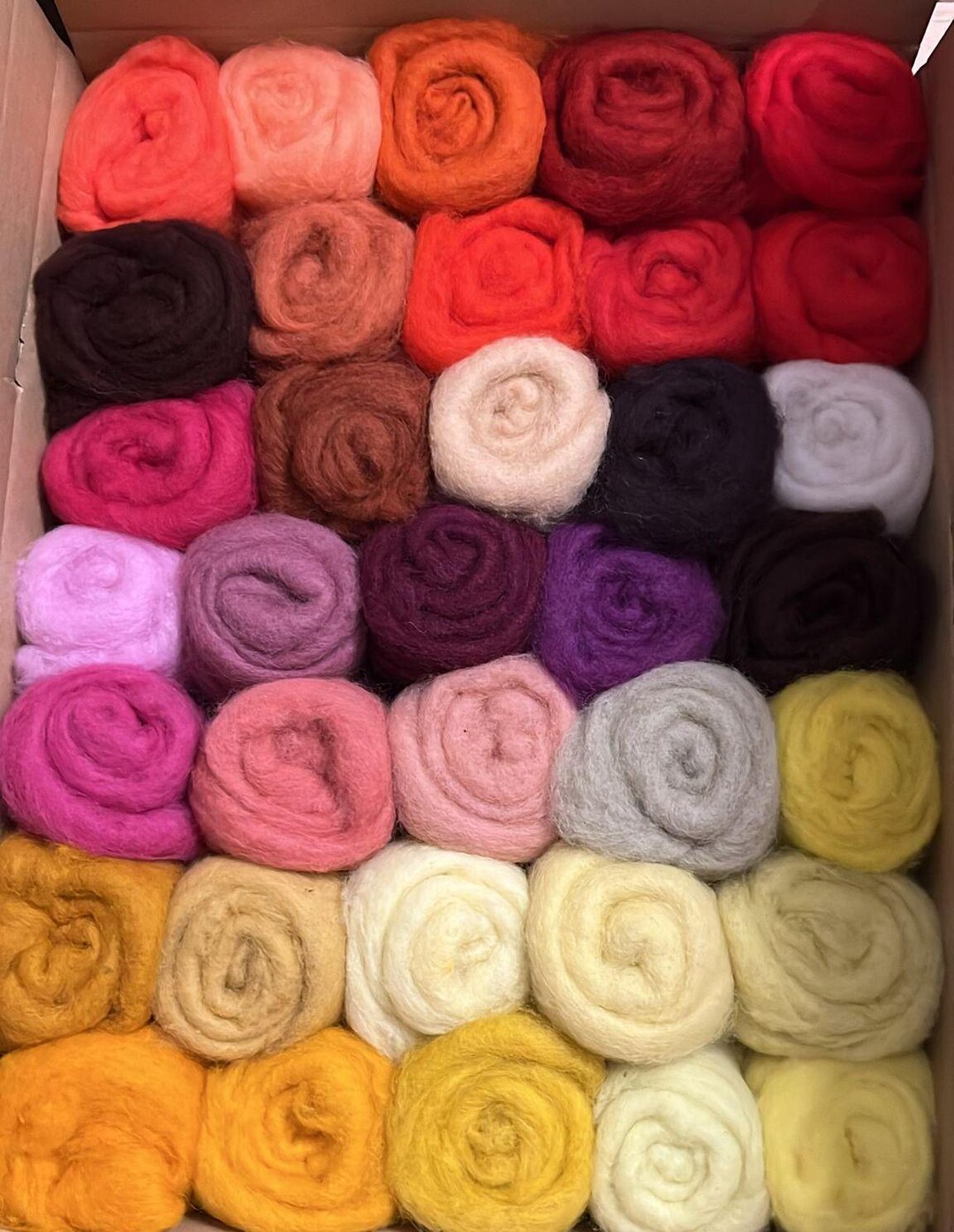 Carded Wool, 35 Colors 20g Each, Wool for Needle Felting and Wet ...
