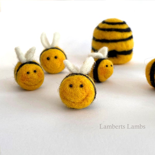 Needle Felted Bee - Etsy
