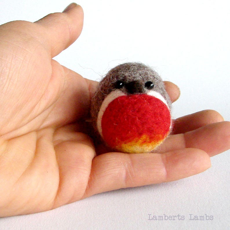 Needle Felted Red Breast, Handmade Robin Christmas Decoration, - Etsy