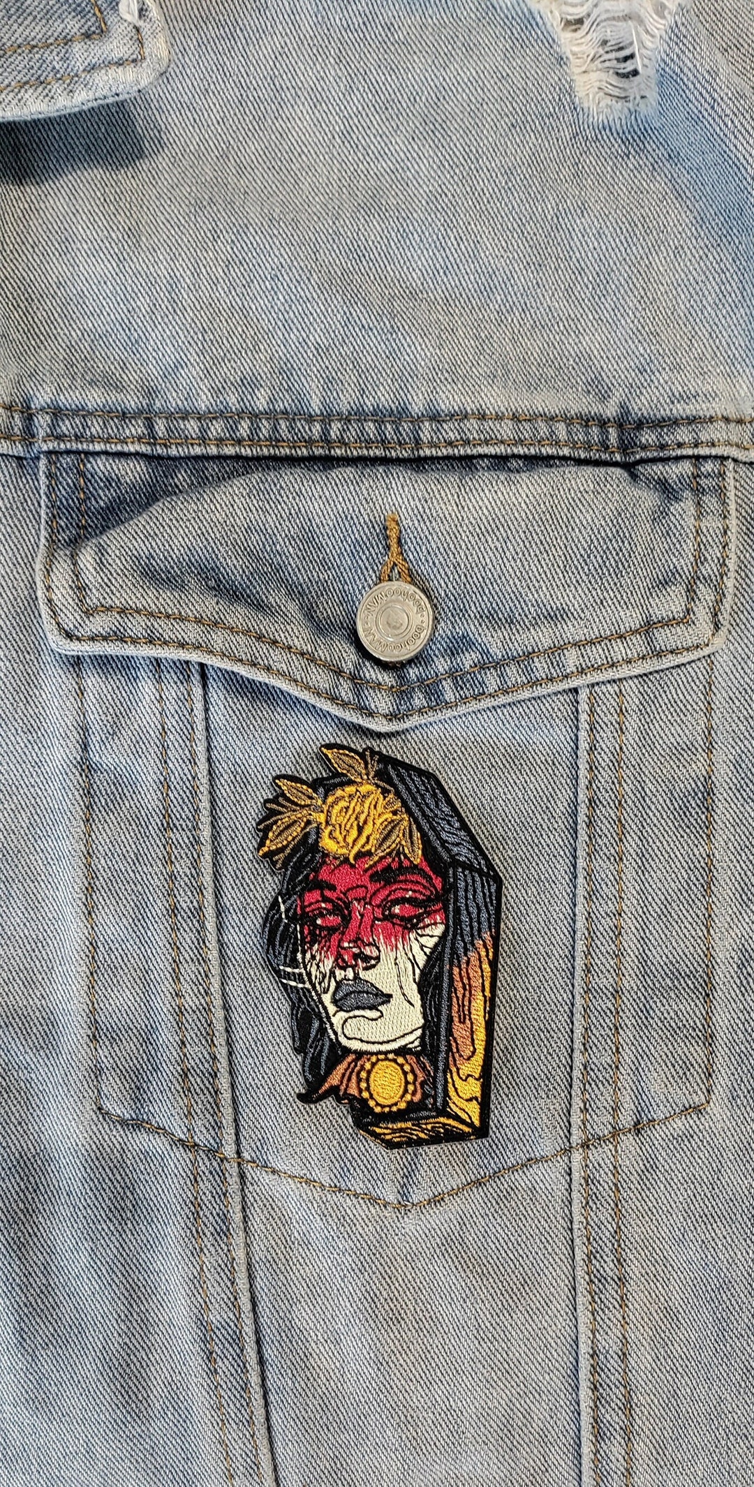 Your Funeral // DIY Coffin Embroidered Iron Sew on Patch Applique Badge Craft Motif Gothic Gift ...