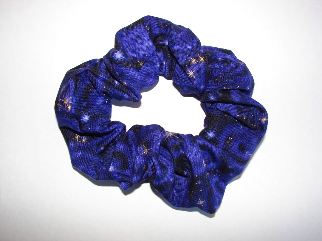 Dark PURPLE Night Sky Fabric Hair Scrunchie, Women's Accessories ...
