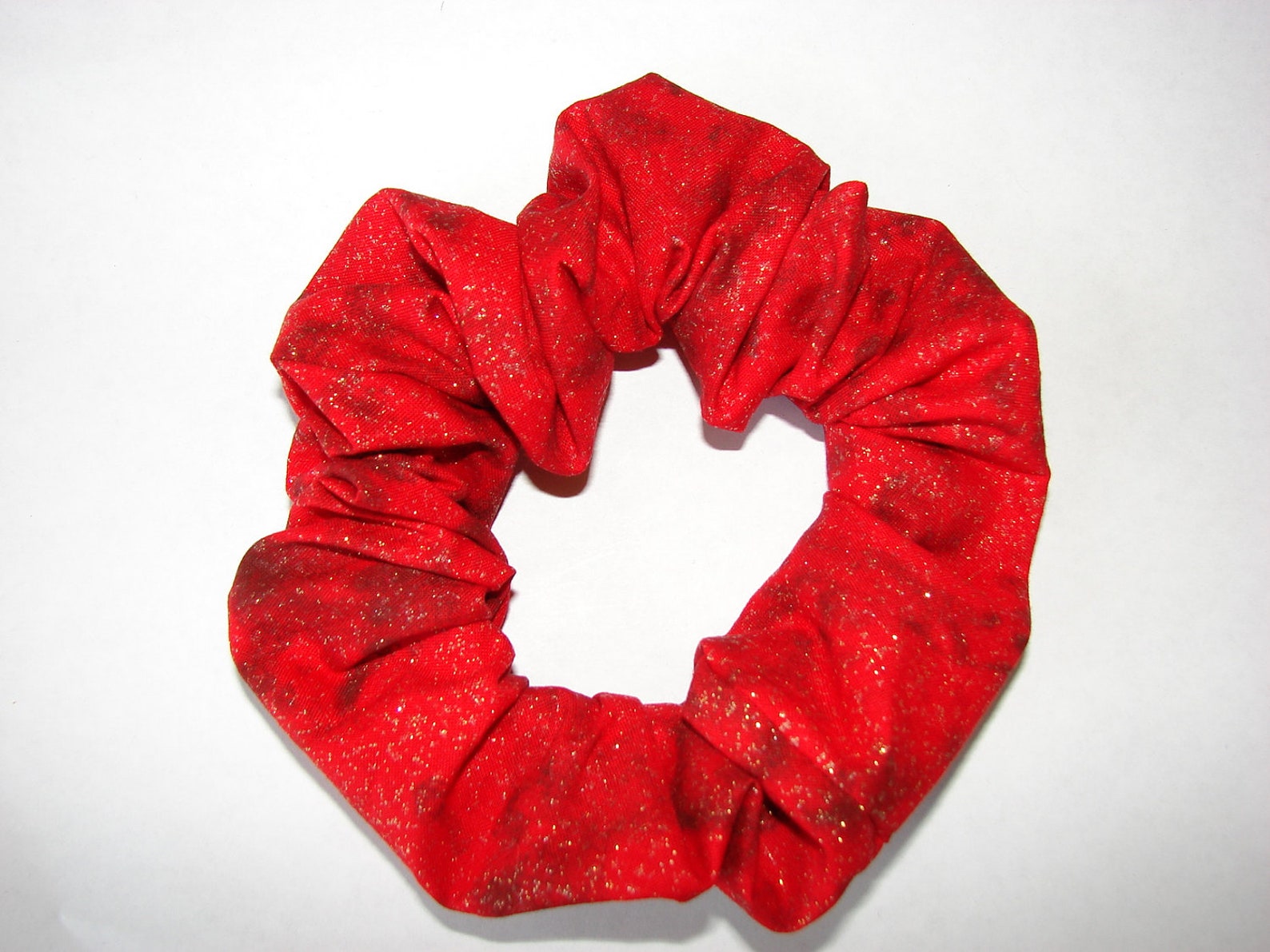 Red Marble Sparkle Fabric Hair Scrunchie, Womans Scrunchies, Women's ...
