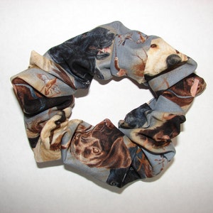 Labrador Retriever Dog Canine Fabric Handmade Hair Scrunchie, Black ...