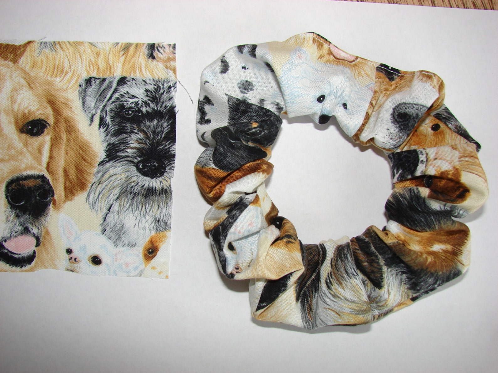 Dogs Fabric Hair Scrunchie Dog Lover Gift Womans Scrunchies - Etsy
