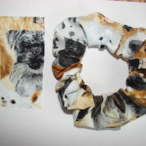Dogs Fabric Hair Scrunchie, Dog Lover Gift, Womans Scrunchies, Women's ...