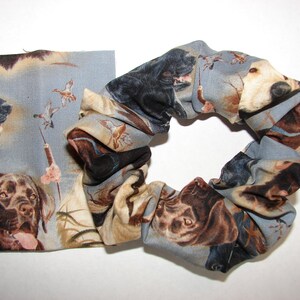Labrador Retriever Dog Canine Fabric Handmade Hair Scrunchie, Black ...