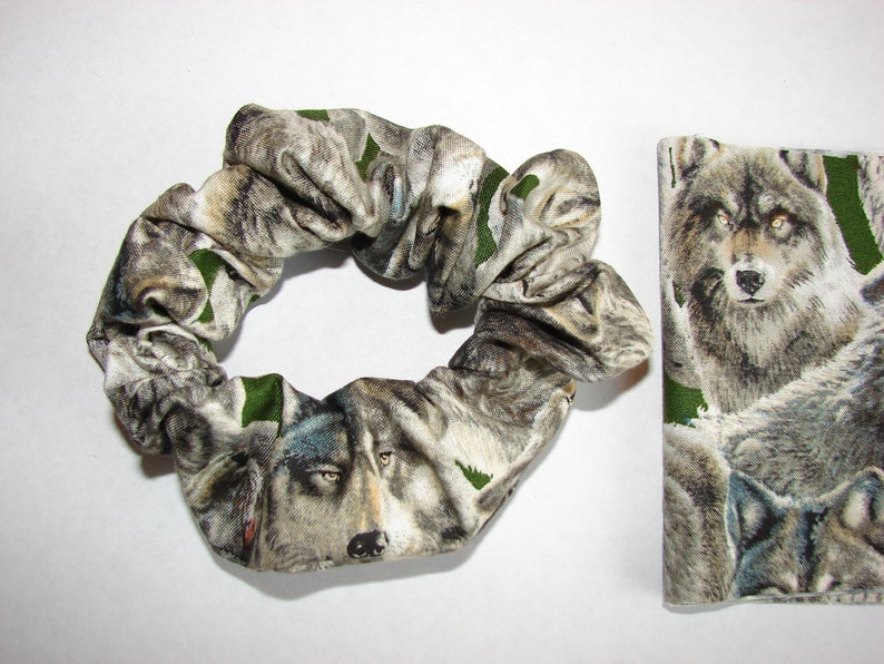 Wolf Fabric Hair Scrunchie Womans Scrunchies Wolf Lovers - Etsy