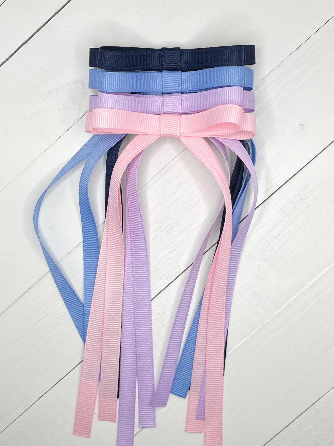 Pick Colors- Thin Long Tail Ribbon Bow, Hair Bows, Back to School Bow ...
