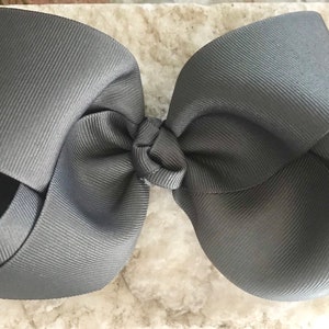 Grey Hair Bow, Extra Large Bow, Hair Bows, Bows for Girls, Girls Bow ...