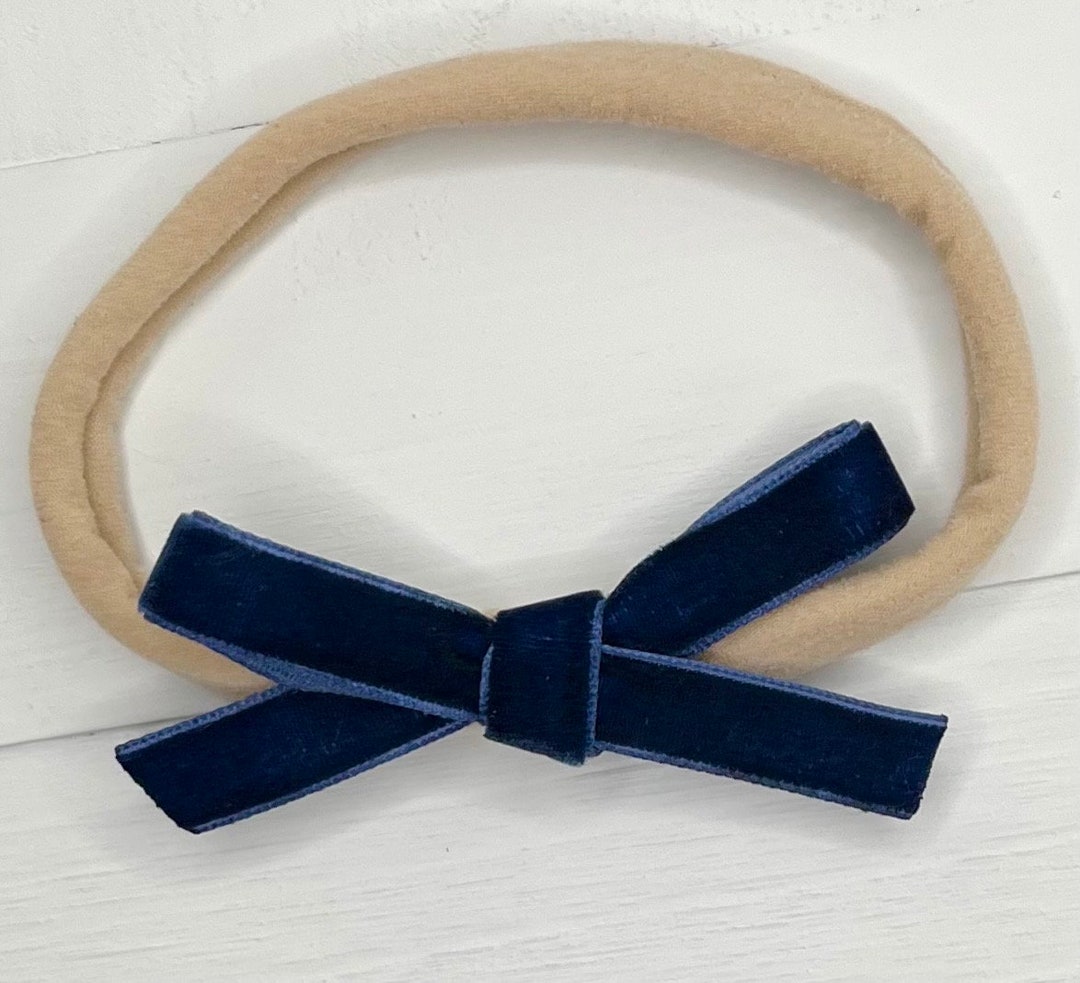 Dark Navy Blue Velvet Bow, Velvet Hair Bow, Easter Bows for Girls ...
