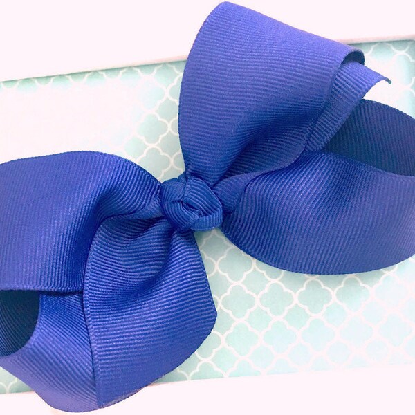Royal Blue Hair Bow - Etsy