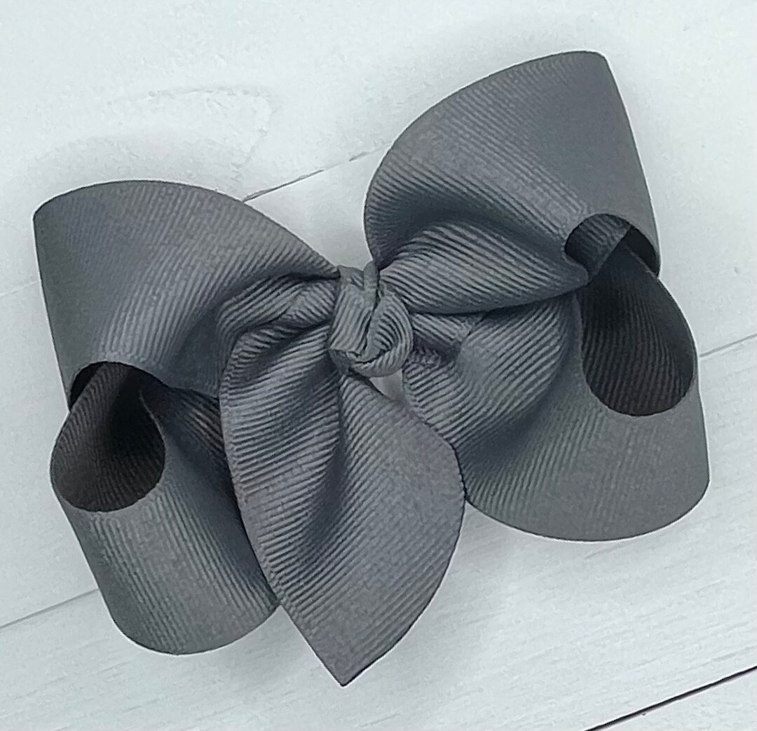 Gray Hair Bow, Hair Bows, School Uniform Bow, Back to School Bow, Girls ...