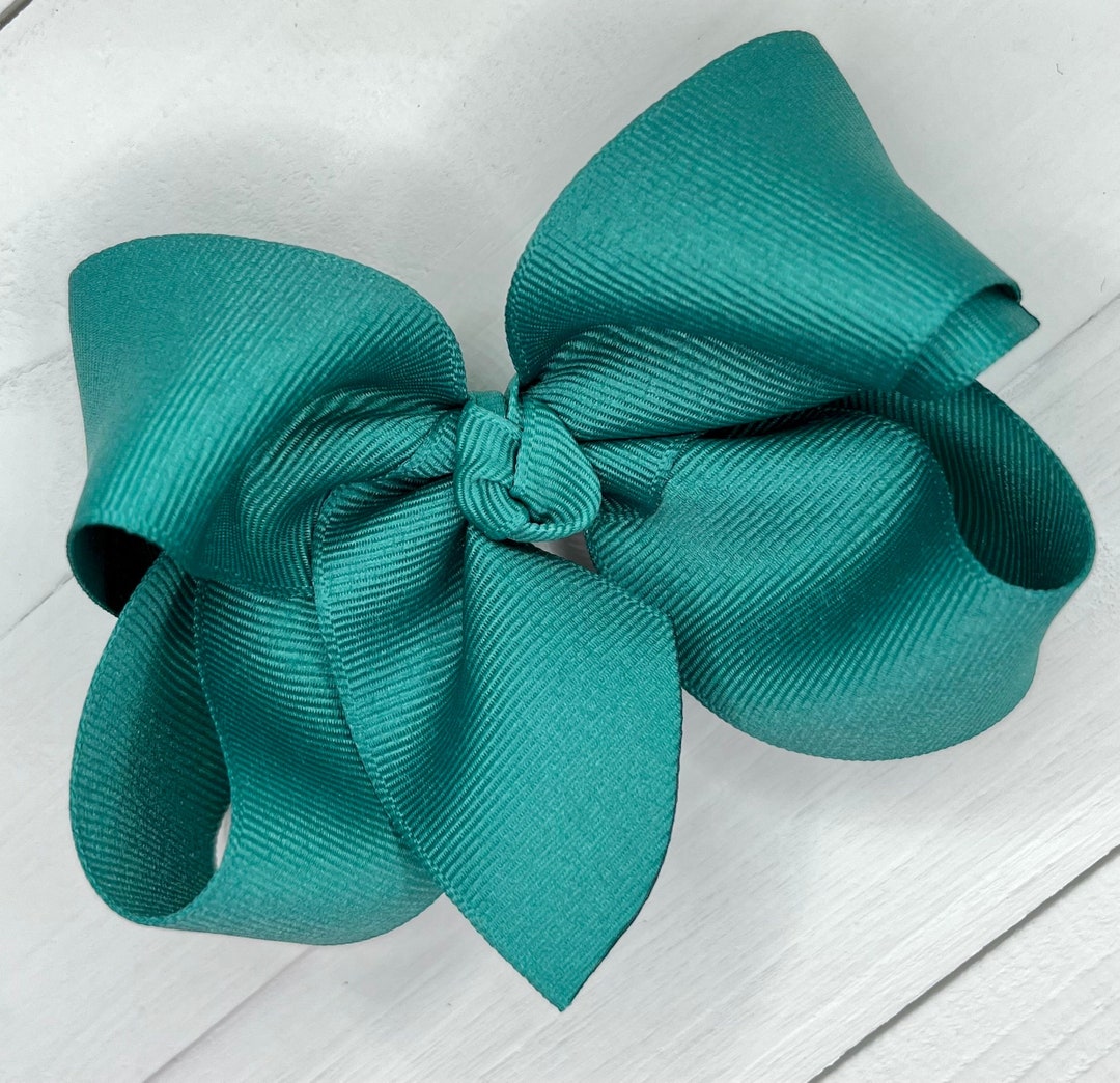 Teal Green Hair Bow, Hair Bows for Girls, School Hair Bow, Girls Hair ...