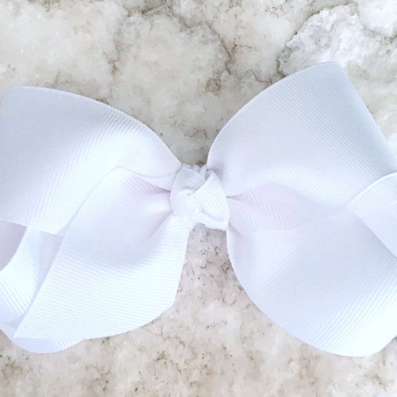 White Hair Bows - Etsy