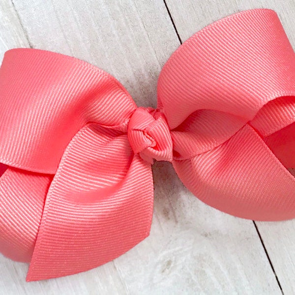 Coral Hair Bows - Etsy