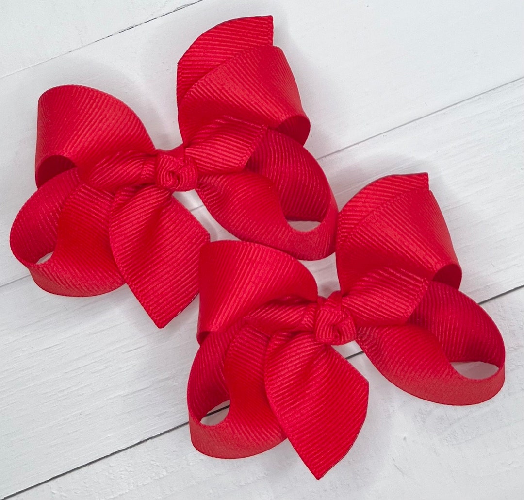 Red Hair Bow, Girls Hair Bows, School Hair Bow, Toddler Preschool Bow ...