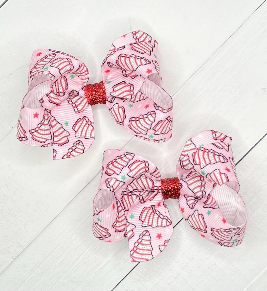 Christmas Snack Cake Baby Bows, Christmas Hair Bow, Baby Girls ...