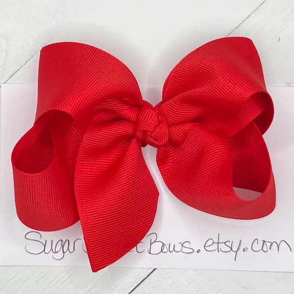 Red Hair Bow - Etsy
