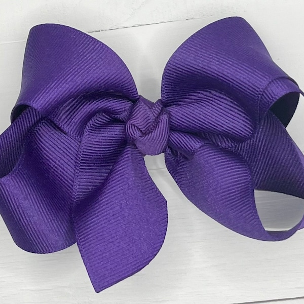 Purple Hair Bow - Etsy