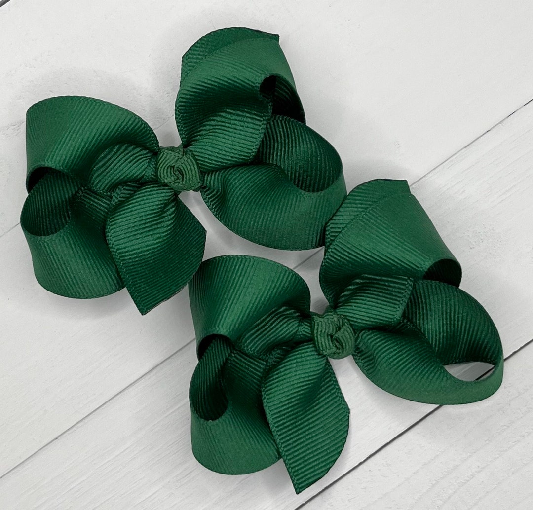 Dark Forest Green Hair Bow, Baby Girls Hair Bow, Christmas Hair Bow ...