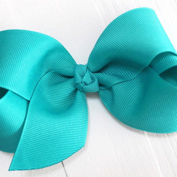 Teal Hair Bow - Etsy