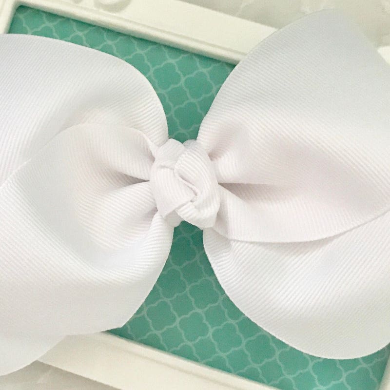 Big White Hair Bow - Etsy