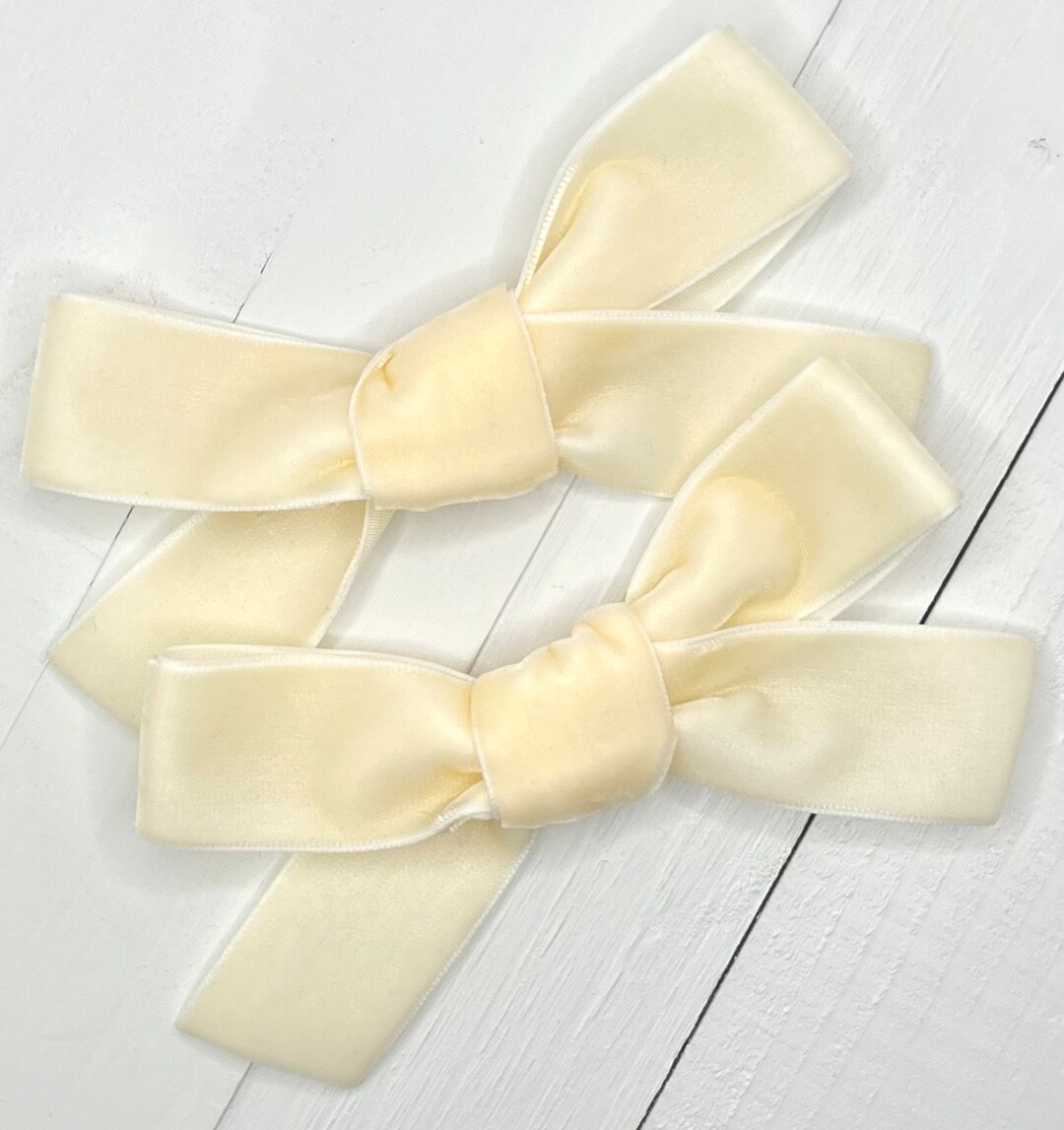 Ivory Velvet Bow, Bows for Girls, Big Velvet Hair Bows, Girls Hair Bow ...