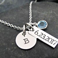 Birth Date Necklace - Etsy