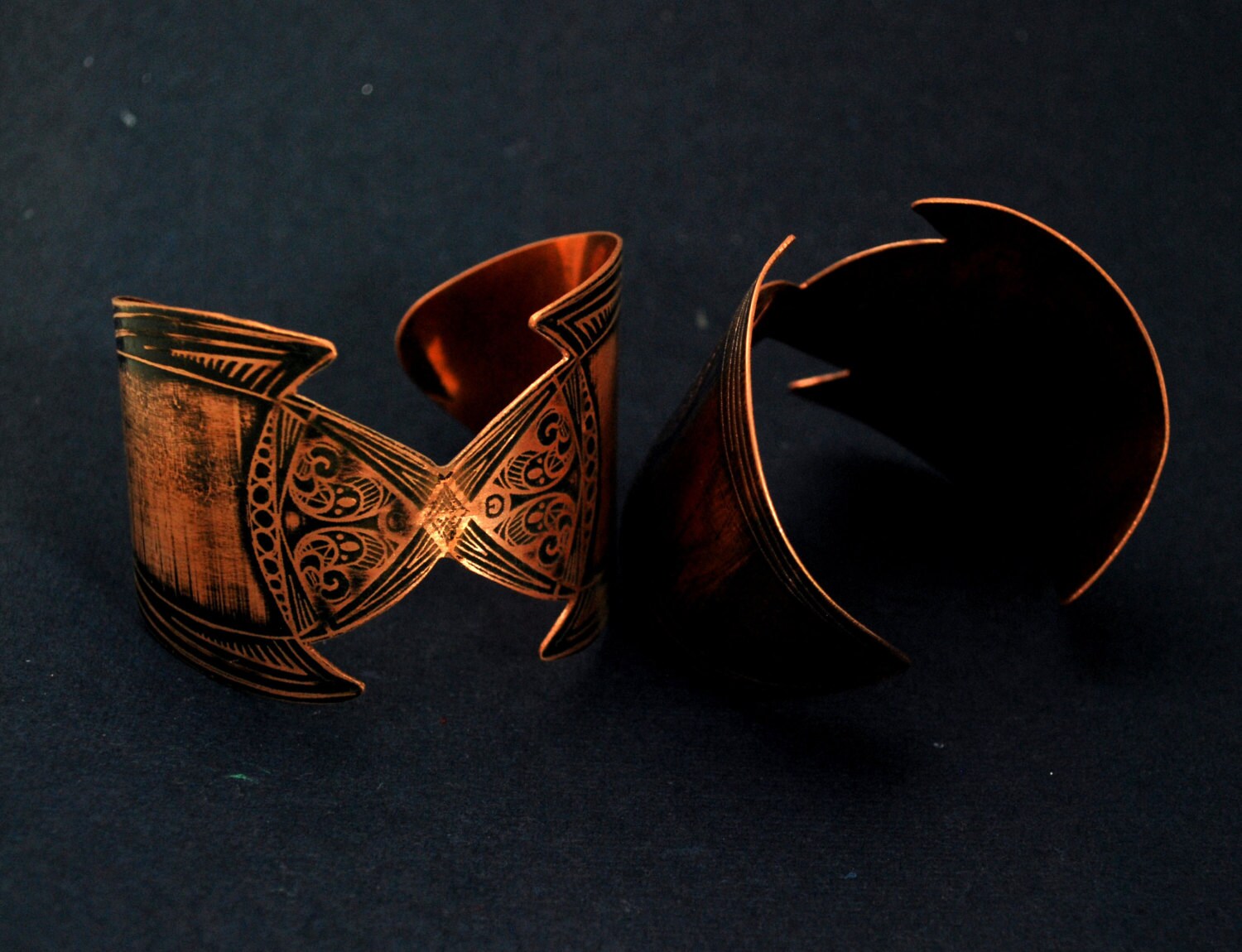 Copper Etched Medieval Cuff - Copper Elven Cuff - Armour Cuff ...