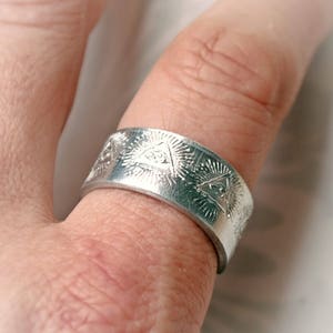 All Seeing Eye Ring, Protection Ring, Wiccan Jewellery, Illuminati ...