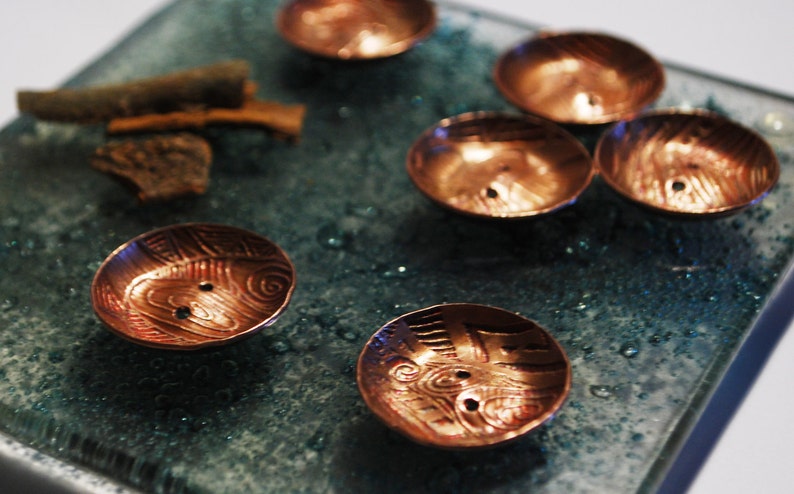 Handmade Copper Buttons- Spiral Copper Buttons - Large Etched Copper ...