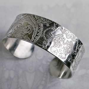 Indian Floral Design Embossed Cuff Silver Aluminium - Etsy