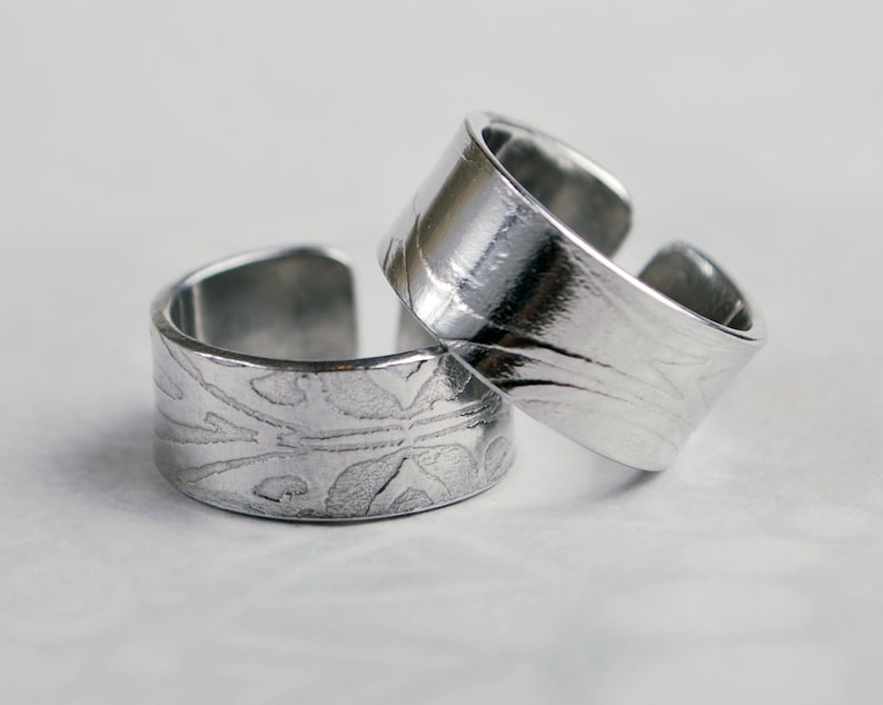 Iris Design Embossed Adjustable Ring Silver Aluminium Slender Band - Etsy