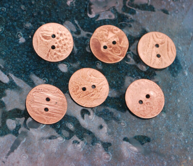 Copper Buttons Handmade spiral copper buttons Medium | Etsy