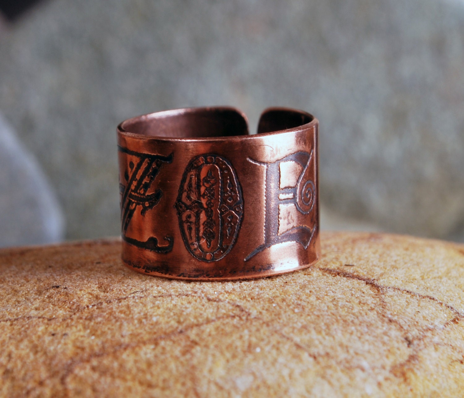 Personalised Name Ring Adjustable Copper Name Ring - Etsy