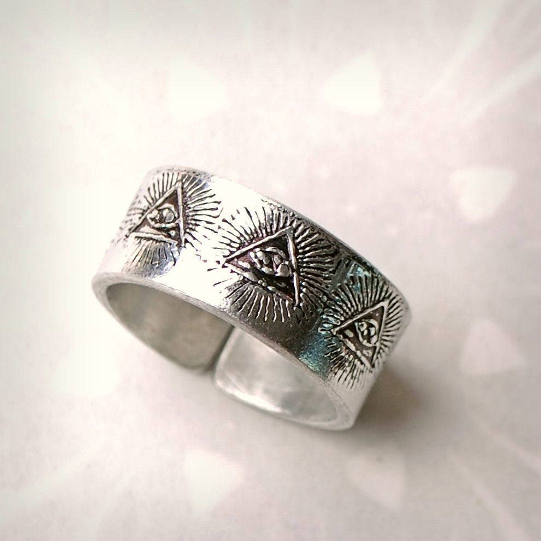 All Seeing Eye Ring, Protection Ring, Wiccan Jewellery, Illuminati ...