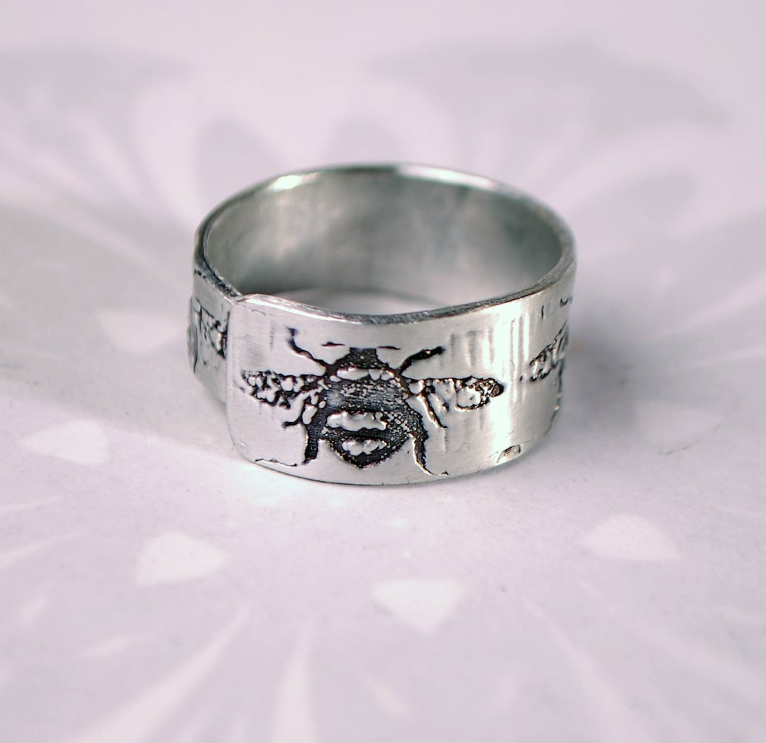 Wrap Around Ring, Bee Ring, Adjustable Bee Ring, Silver Aluminium ...