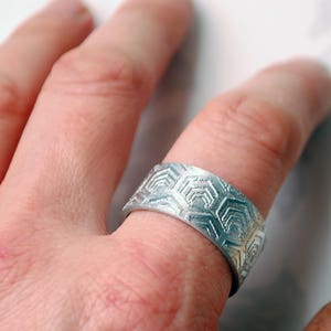 Honeycomb Ring, Bee Cells, Beehive Ring, Bee Ring, Silver Coloured Ring ...