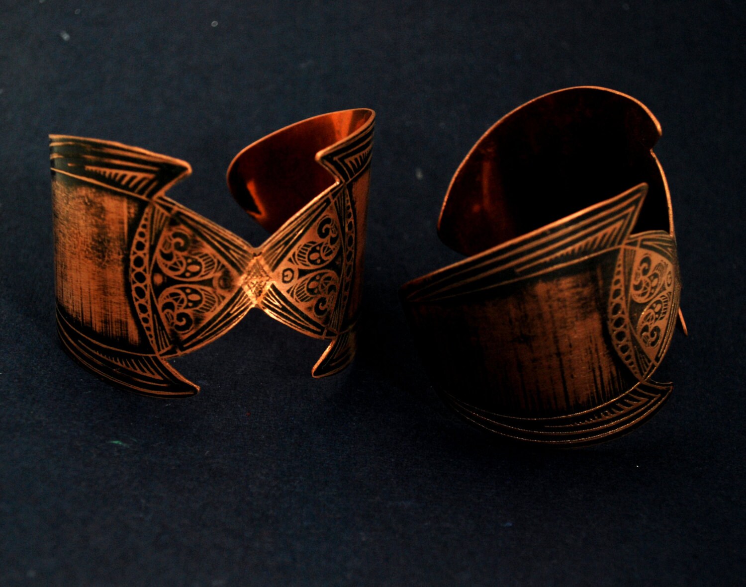 Copper Etched Medieval Cuff - Copper Elven Cuff - Armour Cuff ...