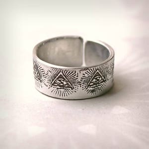 All Seeing Eye Ring, Protection Ring, Wiccan Jewellery, Illuminati ...