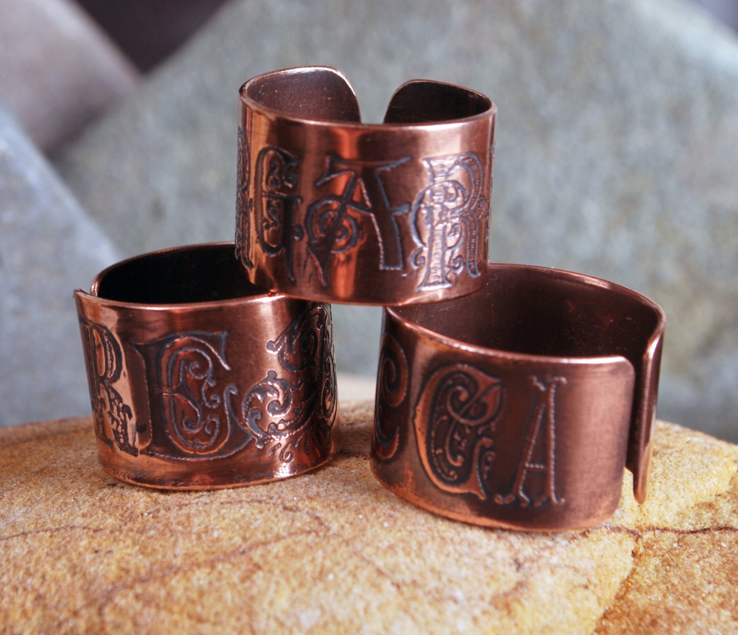 Personalised Name Ring Adjustable Copper Name Ring - Etsy