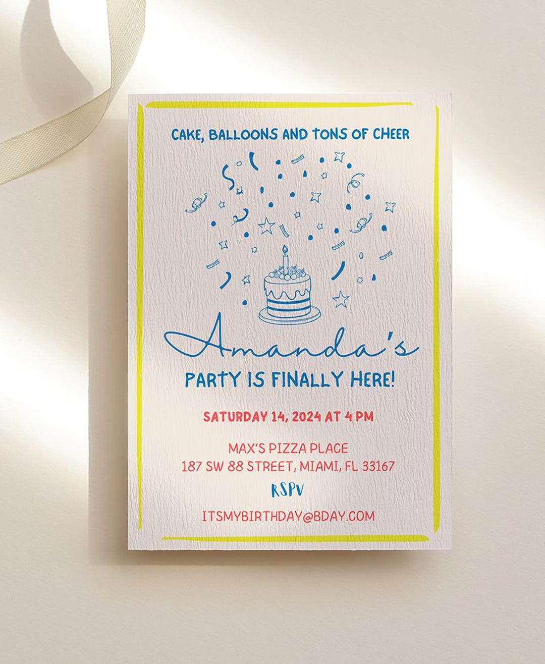 Simple and Chic Editable Birthday Invitation for a Stylish Kid's Party ...