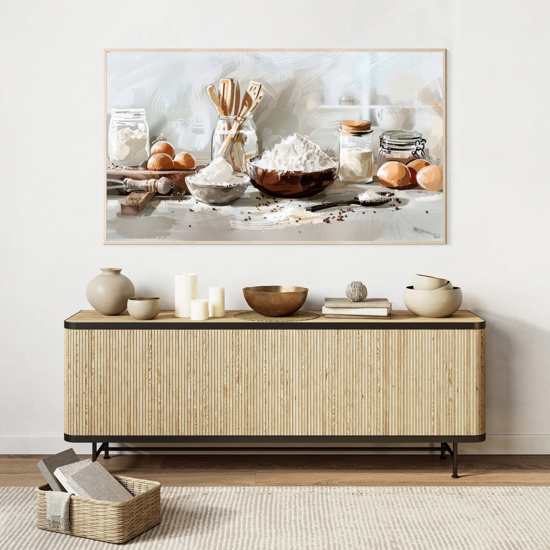 Rustic Kitchen Baking Scene Digital Art for Frame TV, Homestyle Baking ...