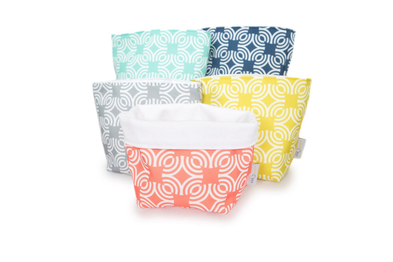 Reversible Fabric Storage Bucket/bin - Saule Modern Print - Etsy