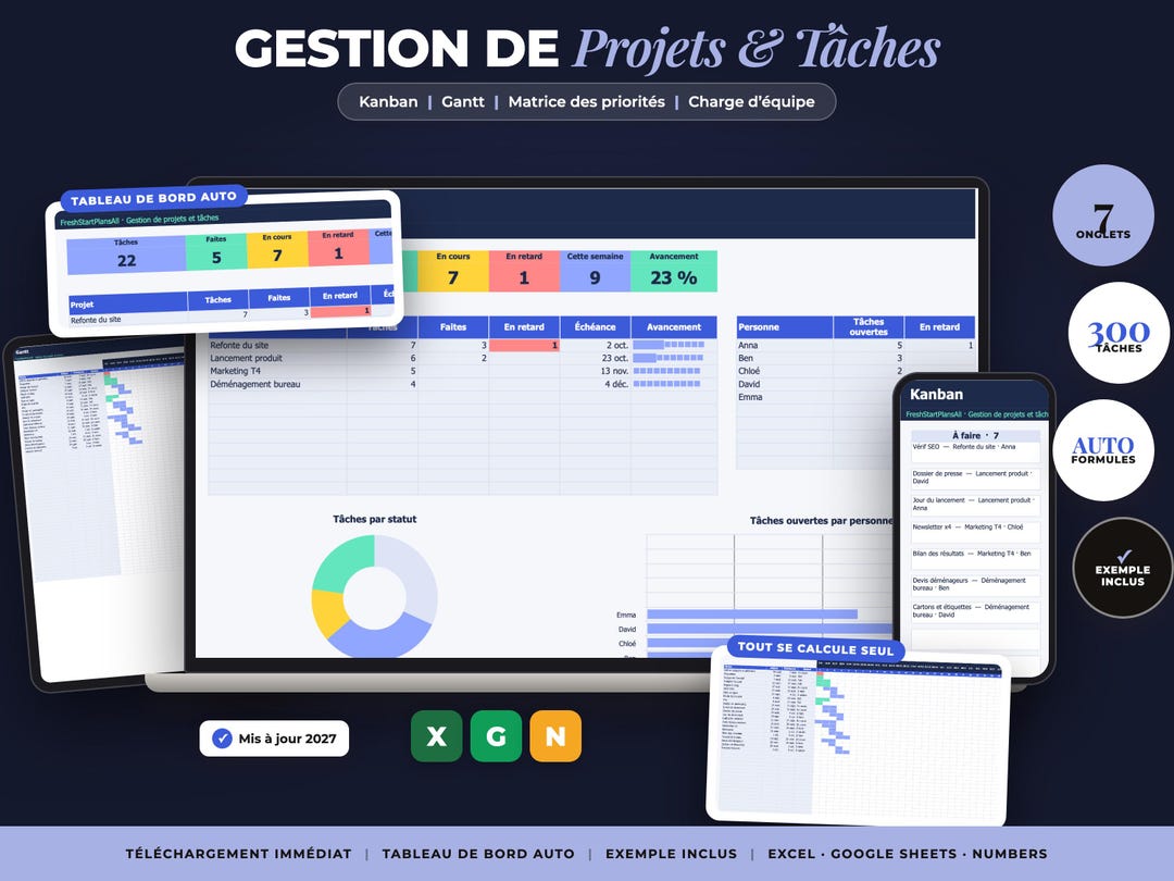 Project Management in French: Google Sheets, Excel, Task Tracking ...