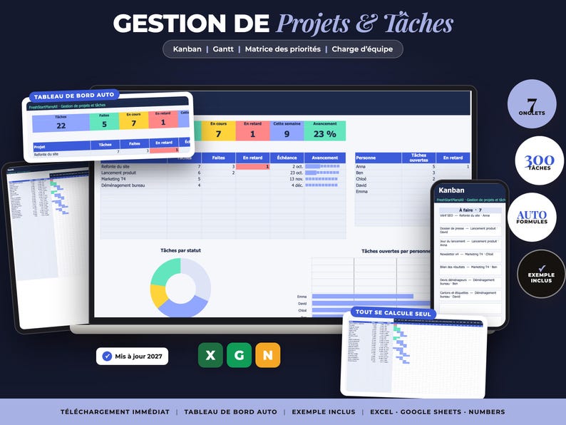 Project Management in French: Google Sheets, Excel, Task Tracking ...